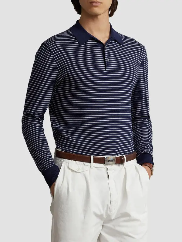 Polo Ralph Lauren Stripe Knit Long-sleeve Polo Shirt