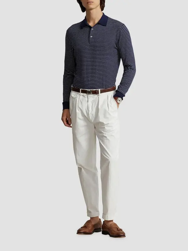 Polo Ralph Lauren Stripe Knit Long-sleeve Polo Shirt