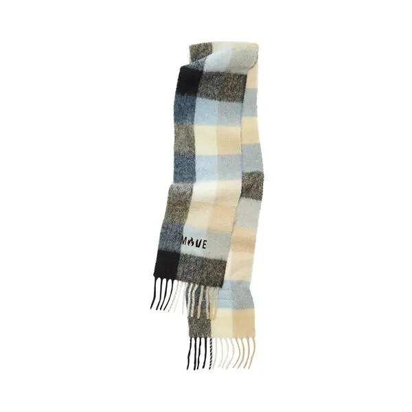 Acne Studios Mohair Checked Scarf 'blue/beige/black - Multicolor