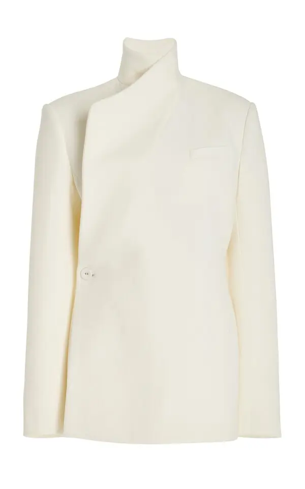Brandon Maxwell Roslyn Wool Crepe Jacket