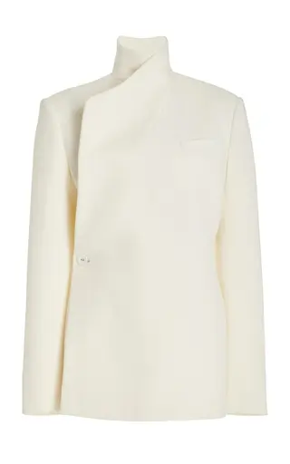 Brandon Maxwell Roslyn Wool Crepe Jacket