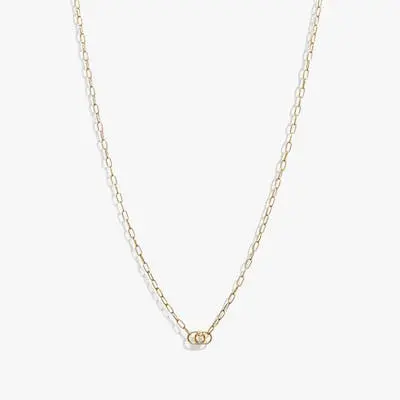 Shinola Diamond Rivet Oval Charm Necklace - 14k Gold