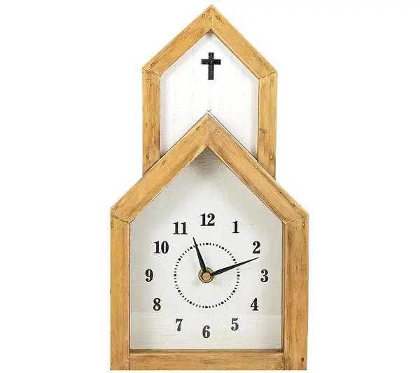 FORESIDE HOME & GARDEN Church Tabletop Clock - One-color