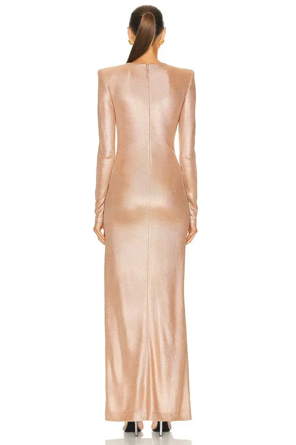 Galvan Frieze Long Sleeve Maxi Dress In Copper - 75% Off | Editorialist