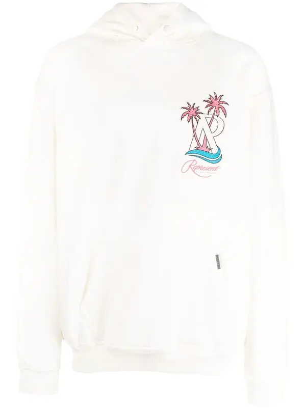 REPRESENT Resort Logo-print Cotton Hoodie