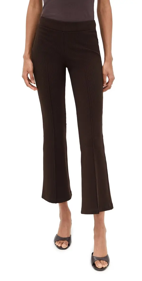 Donni. Rib Kick Flare Trousers - Espresso