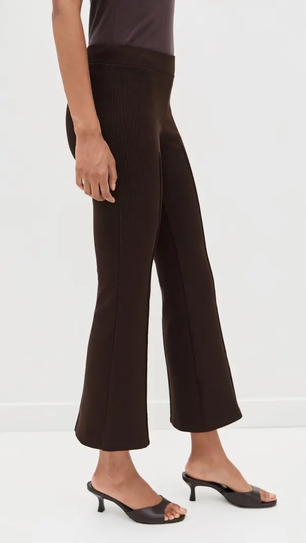 Donni. Rib Kick Flare Trousers - Espresso