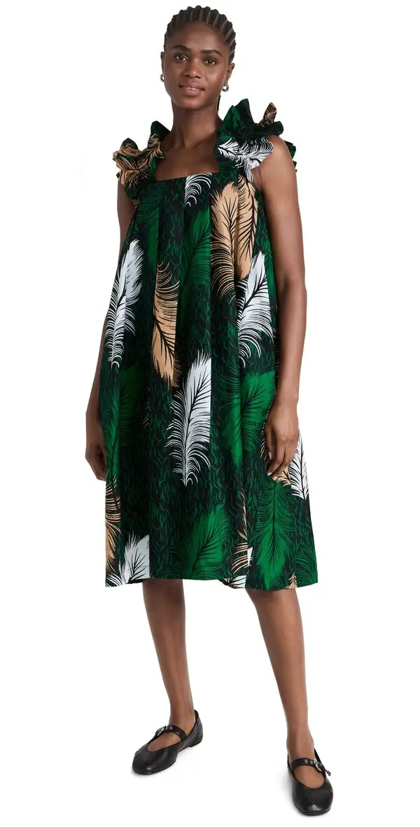 Sika Paloma Dress In Green Gold Leaf - 75% Off | Editorialist