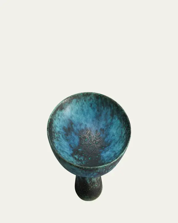 L'Objet 8" Bronze Terra Bowl On Stand - One-color
