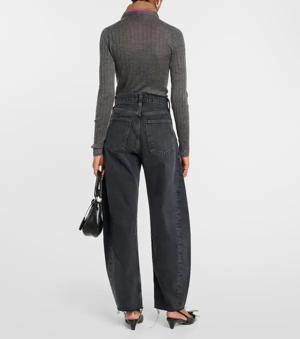 AGOLDE Luna High-rise Barrel-leg Jeans - Black