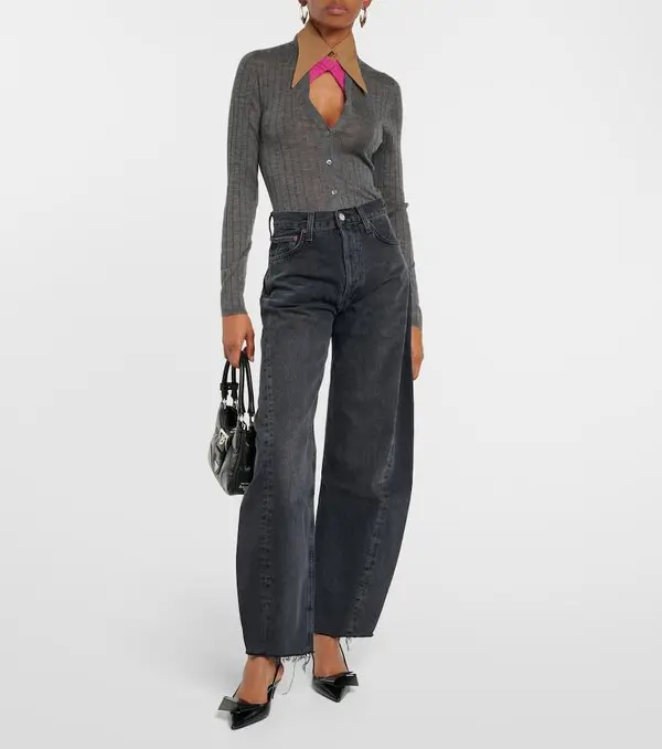 AGOLDE Luna High-rise Barrel-leg Jeans - Black