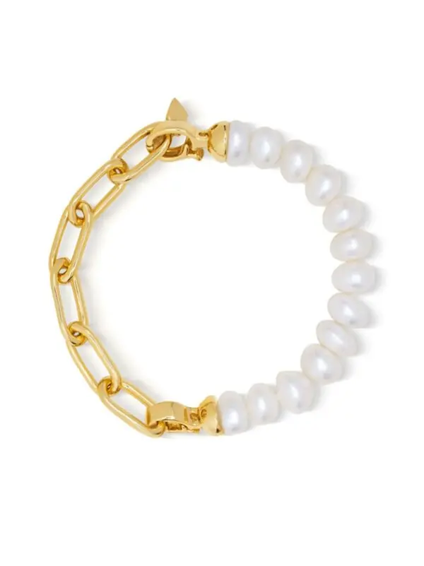 NIALAYA JEWELRY Duo Freshwater-pearls Bracelet - Gold