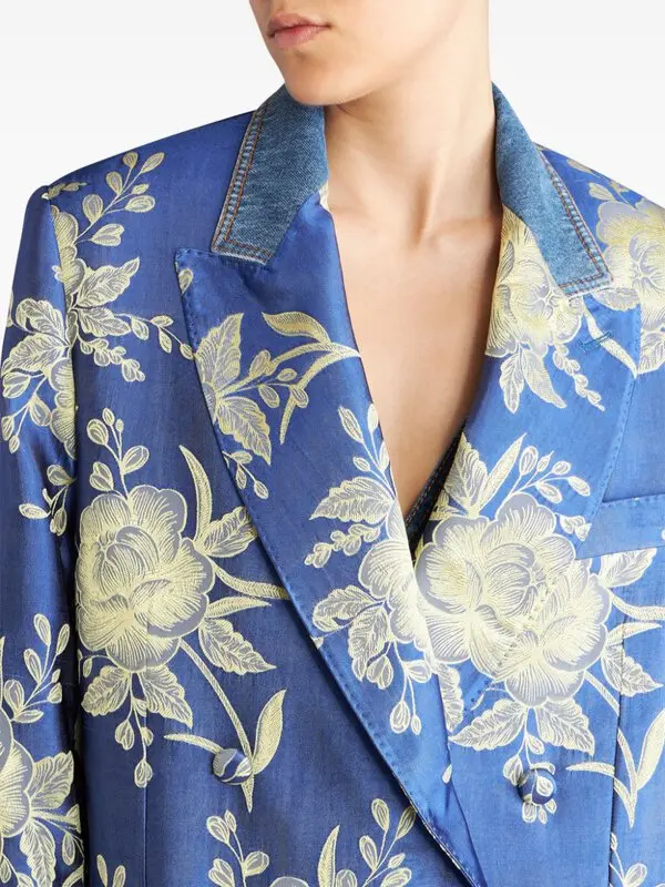 Etro Floral-jacquard Double-breasted Blazer