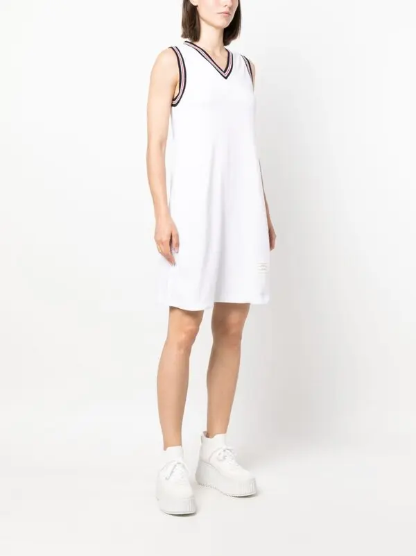 Thom Browne V-neck Sleeveless Dress - White