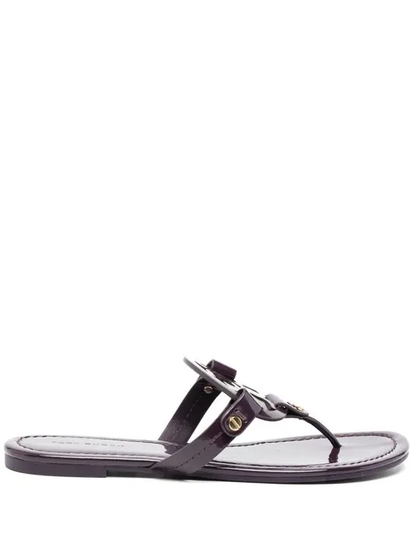 Tory Burch Miller Logo-plaque Leather Sandals - Purple