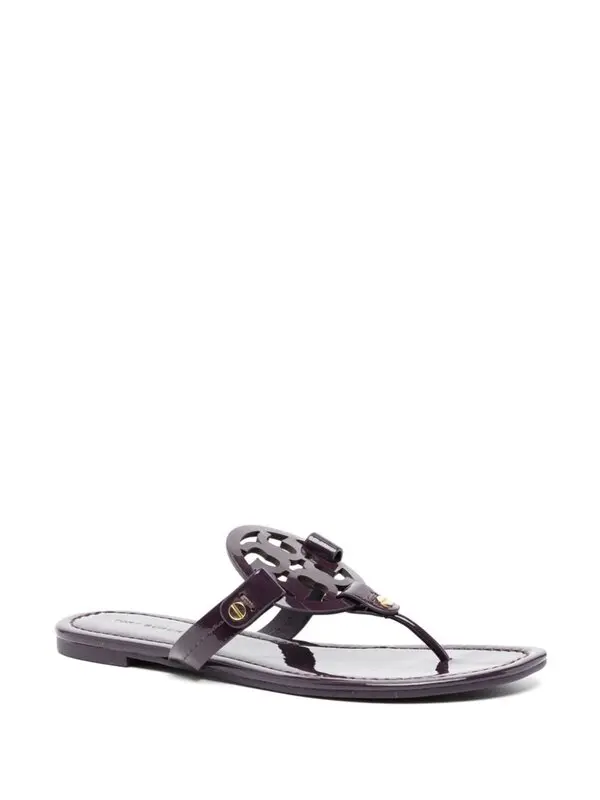 Tory Burch Miller Logo-plaque Leather Sandals - Purple