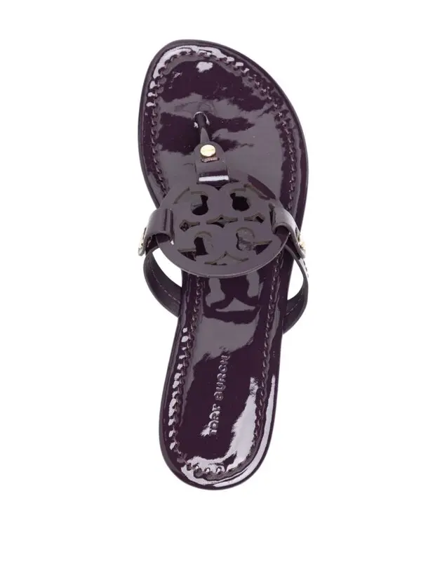 Tory Burch Miller Logo-plaque Leather Sandals - Purple