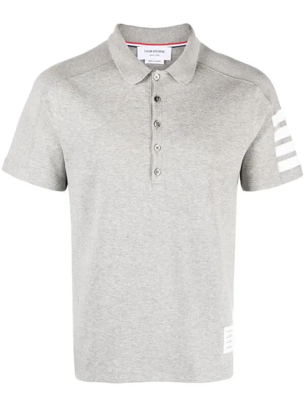 Thom Browne 4-bar Stripe Polo Shirt - Grey