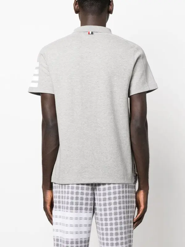 Thom Browne 4-bar Stripe Polo Shirt - Grey