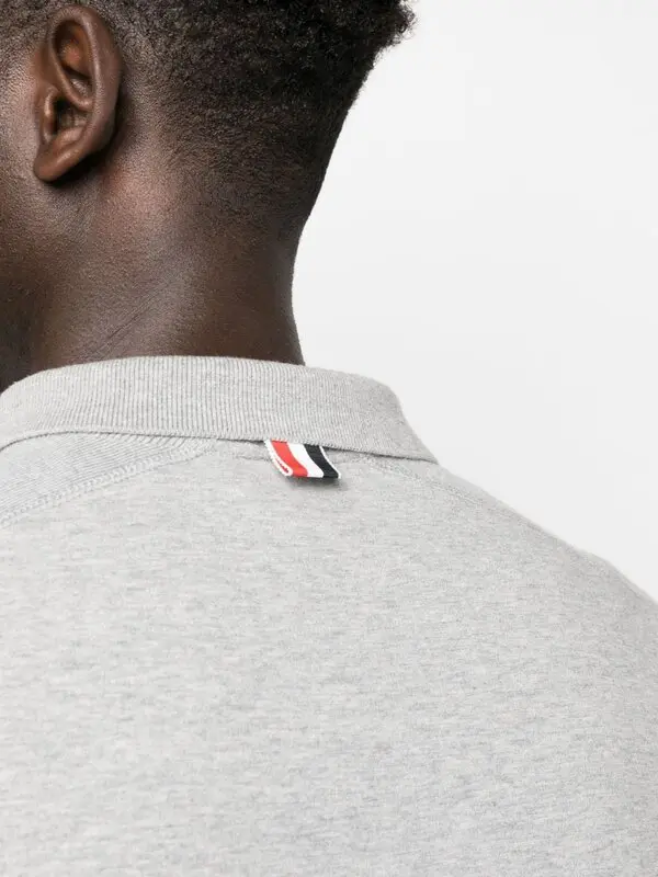 Thom Browne 4-bar Stripe Polo Shirt - Grey