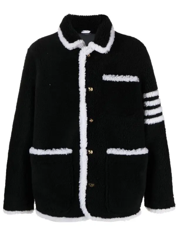 Thom Browne 4-bar Stripe Shearling Jacket