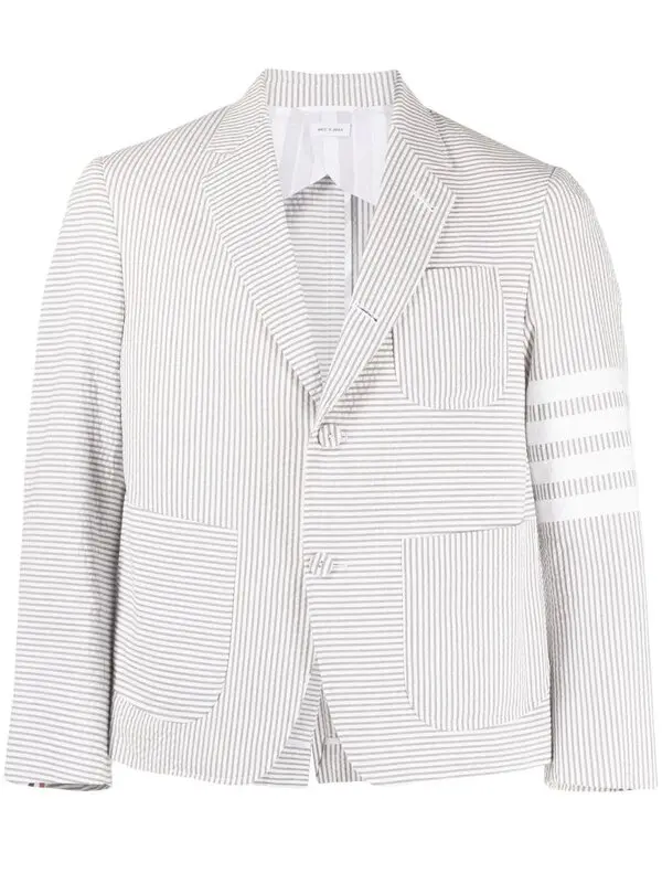 Thom Browne Striped Single-breasted Blazer