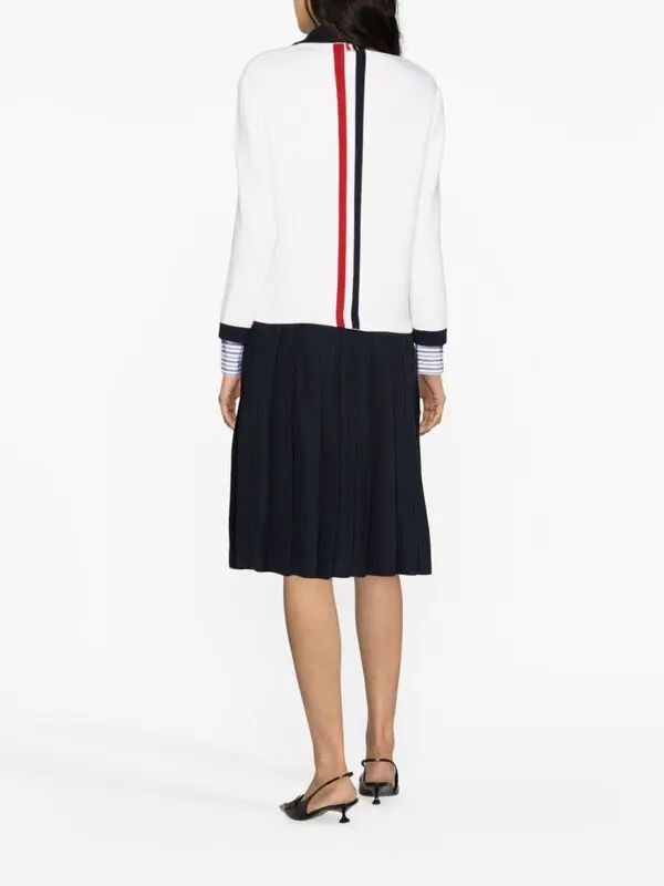 Thom Browne Colourblock-trims Knitted Cardigan
