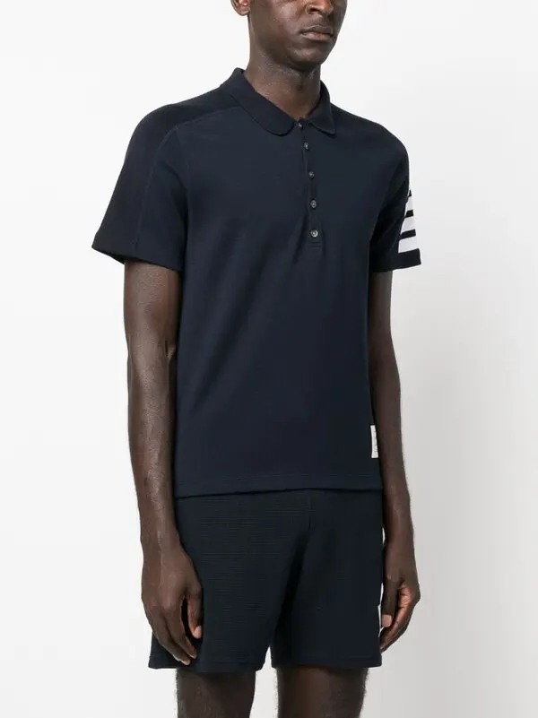 Thom Browne 4-bar Stripe Polo Shirt - Blue