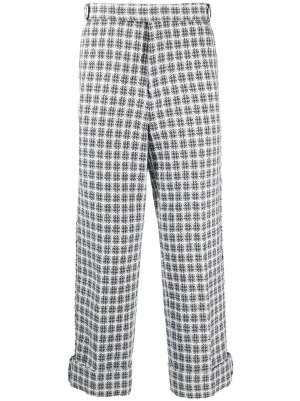 Thom Browne Checked Tailored Trousers - Grey