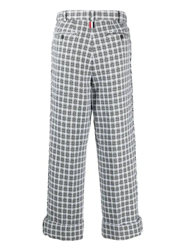 Thom Browne Checked Tailored Trousers - Grey