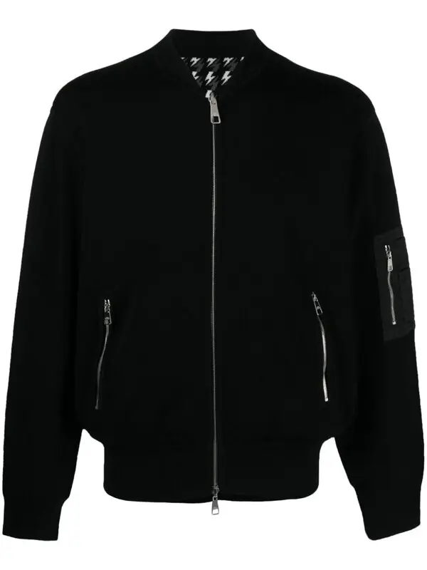 Neil Barrett Zipped Ribbed-knit Cardigan
