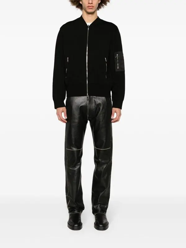 Neil Barrett Zipped Ribbed-knit Cardigan