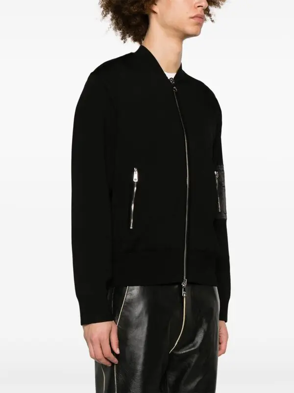 Neil Barrett Zipped Ribbed-knit Cardigan
