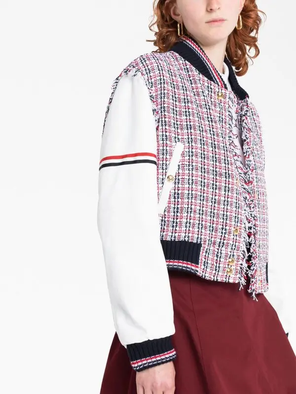 Thom Browne Rwb-stripe Panelled Bomber Jacket