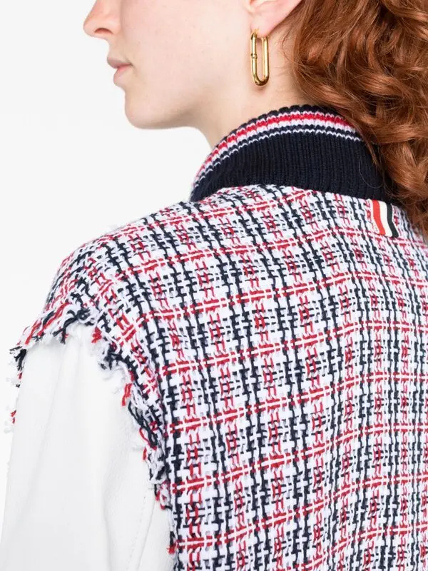 Thom Browne Rwb-stripe Panelled Bomber Jacket