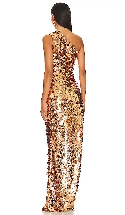BRONX BANCO Farah One Shoulder Sequin Gown