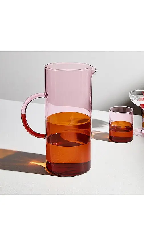 FAZEEK Two Tone Pitcher In Pink - Pink & Amber