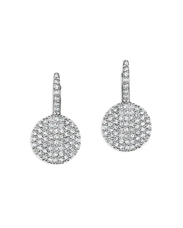 Phillips House 14k Gold Diamond Disc Drop Earrings - White