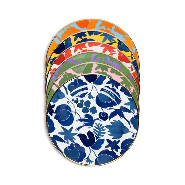 La DoubleJ Wildbird Dessert Plates, Mixed Set Of 6 - No Color