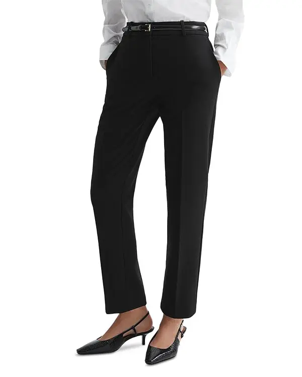 REISS Gabi Slim Leg Trousers - Black