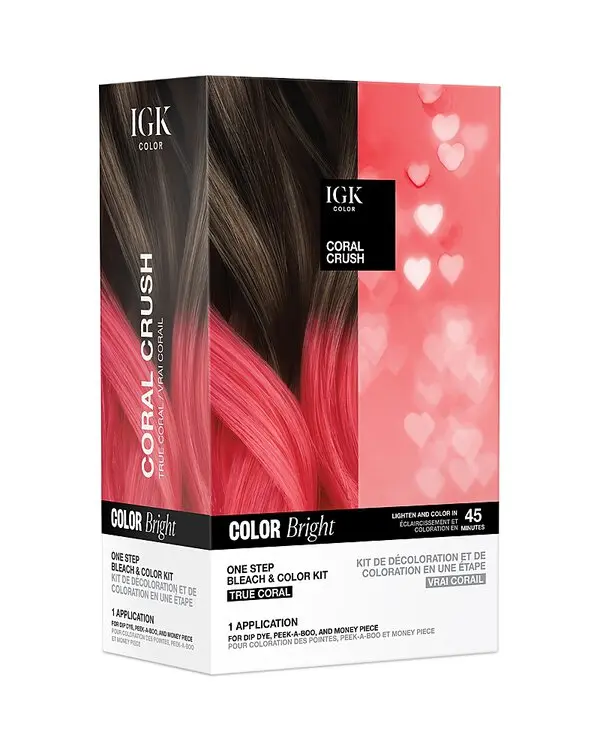 IGK Color Bright One Step Bleach & Color Kit - Coral Crush - True Coral