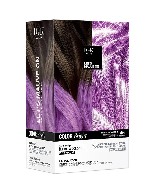 IGK Color Bright One Step Bleach & Color Kit - Lets Mauve On - Pink Mauve