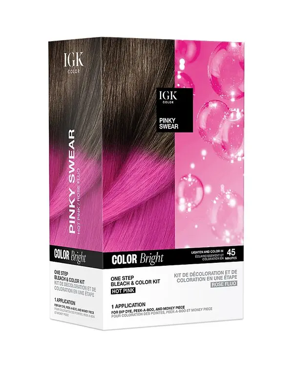 IGK Color Bright One Step Bleach & Color Kit - Pink - Hot Pink