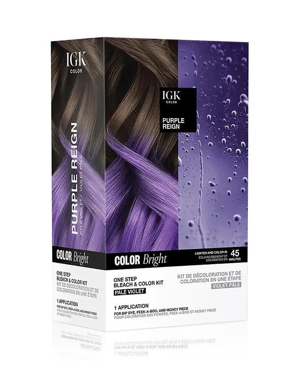 IGK Color Bright One Step Bleach & Color Kit - Purple Reign - Pale Violet