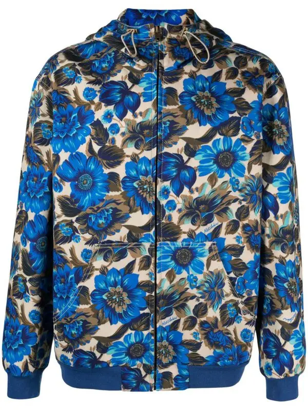 Moschino Floral Print Zip-up Jacket - Green
