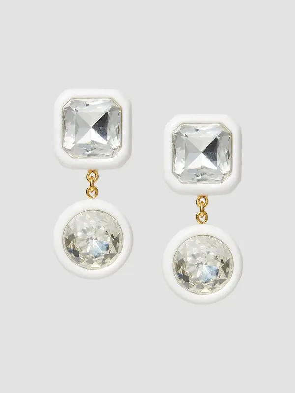 Lele Sadoughi Gem Goldtone, Acetate & Crystal Drop Earrings - Ivory
