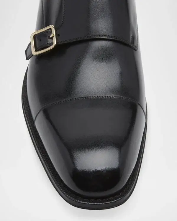 TOM FORD Claydon Leather Double-monk Strap Loafers