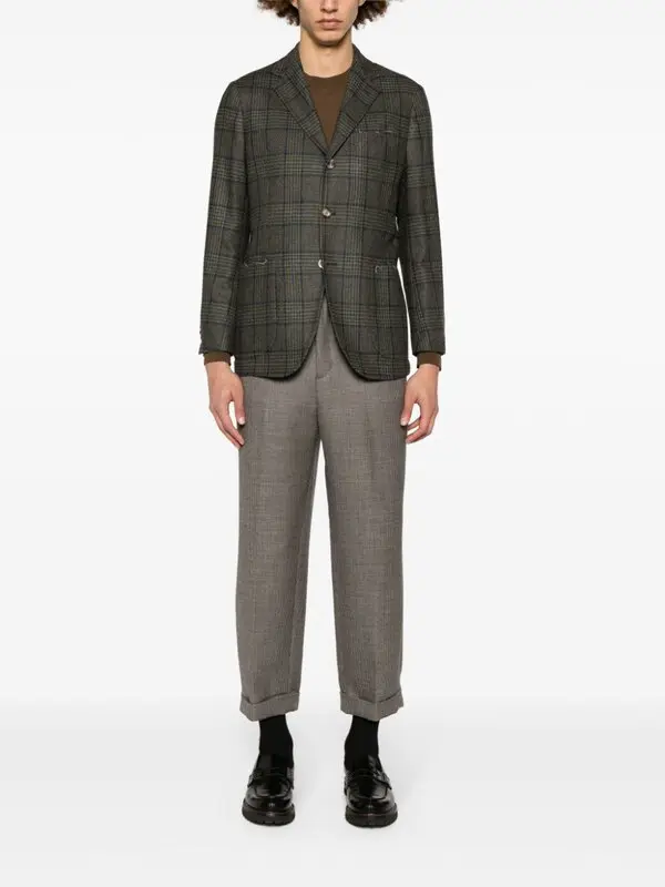 SARTORIO NAPOLI Plaid-check Wool Blend Blazer