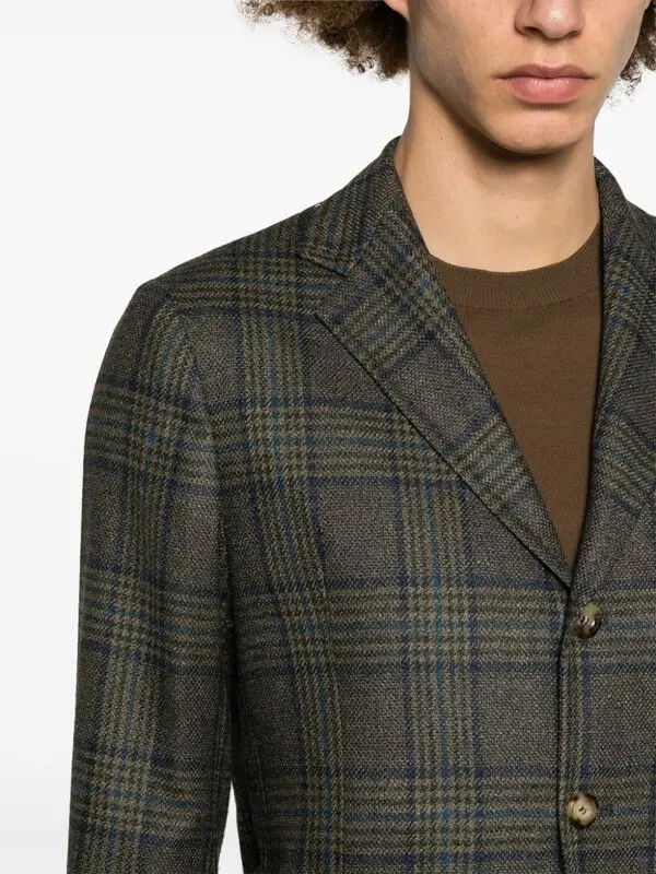 SARTORIO NAPOLI Plaid-check Wool Blend Blazer