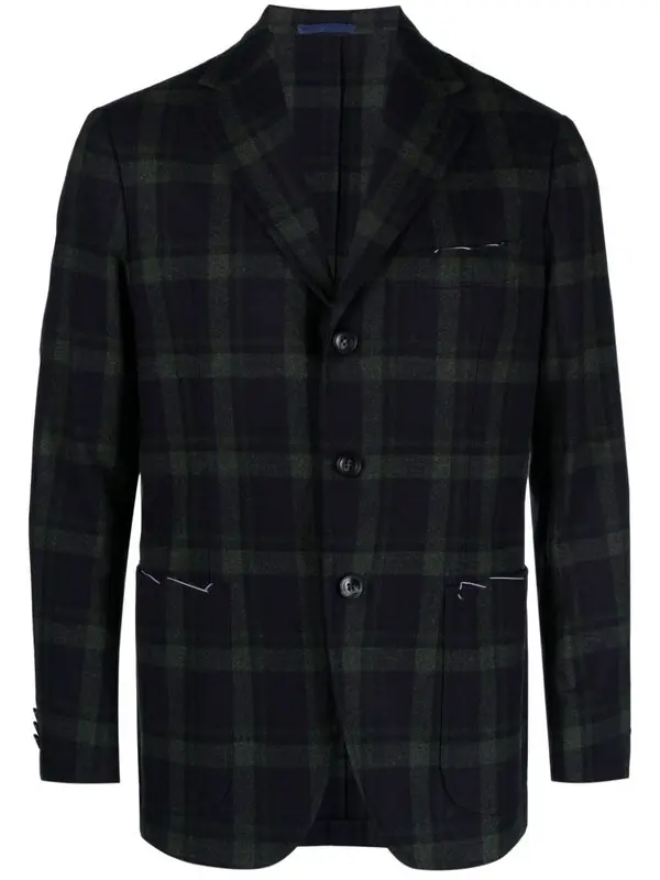 SARTORIO NAPOLI Plaid-check Virgin Wool Blazer